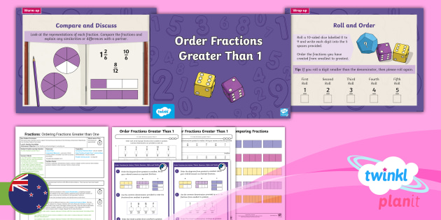 Level 3 Fractions: Order Fractions for Halves, Thirds, Quarters, Fifths and