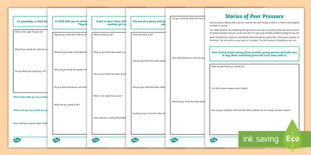 Peer Pressure Choices Worksheet (teacher made)