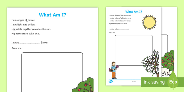 Spring - What Am I? Worksheet / Worksheet (teacher made)