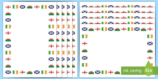 * NEW * Flags of the United Kingdom Page Border Pack - St