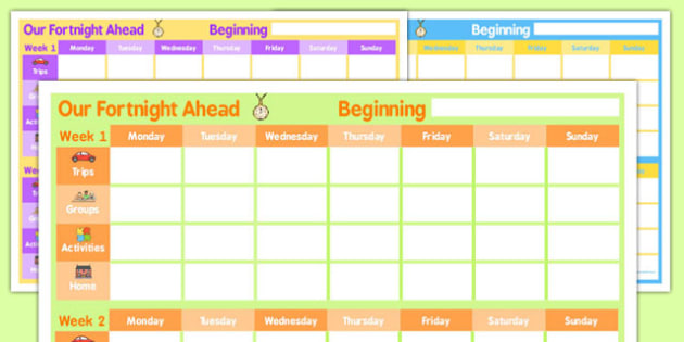 Fortnightly Home Education Planner (teacher made)