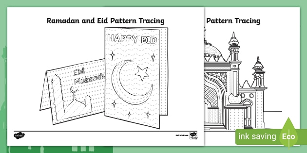 Ramadan and Eid Pattern Tracing Activity (Teacher-Made)