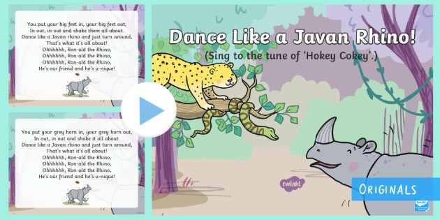 Dance Like a Javan Rhino Song PowerPoint (teacher made)