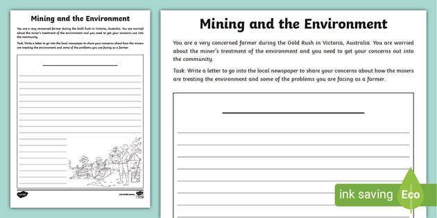 Mining and the Environment Activity | Worksheets | Twinkl