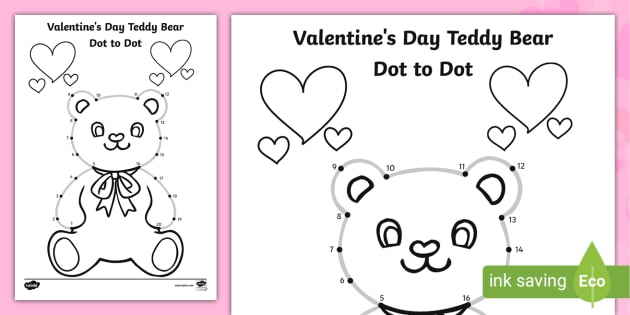 FREE! - Valentine's Day Teddy Bear Connect the Dots | Valentine's