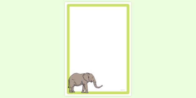 FREE! - African Elephant Page Border (teacher made)