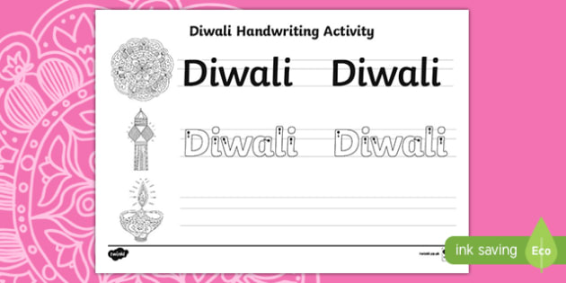 'Diwali' Handwriting Practice Sheet (teacher made)