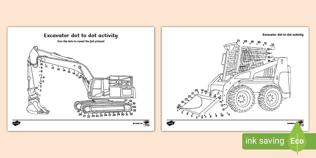 FREE! - Excavator Connect The Dots Activity (teacher made)
