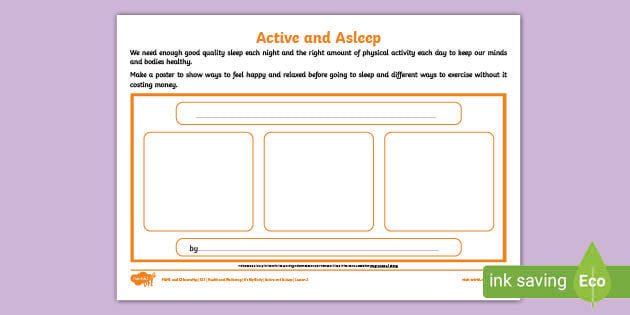 Health Education | Sleep and Exercise KS1 Activity | PSHE