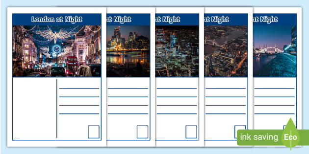 FREE! - London at Night Postcards (teacher made)