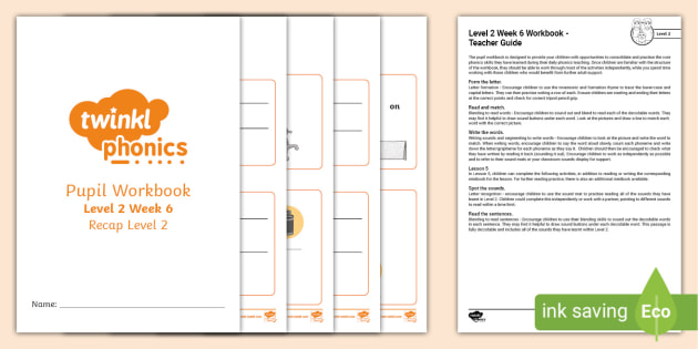 Recap Level 2 Week 6 Phonics Workbook - Primary Resources
