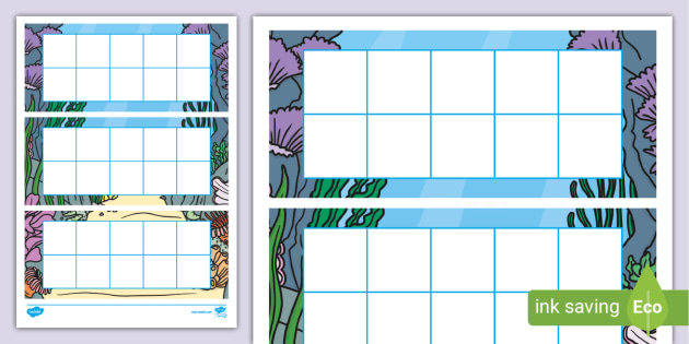 👉 Under the Sea Themed Blank Ten-Frame - Maths - Twinkl