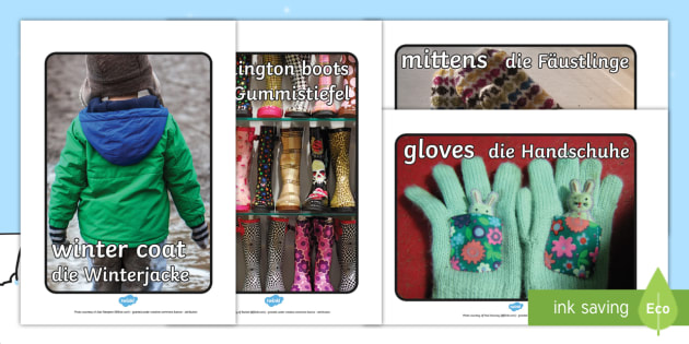 Winter Clothes Display Photos English/German - EAL, German, Winter Clothes