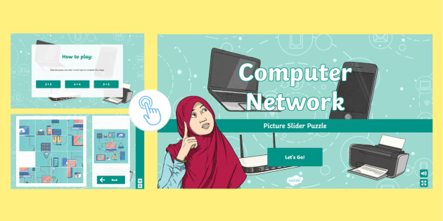 Computer Network Interactive Sliding Puzzle - KS2 - Twinkl