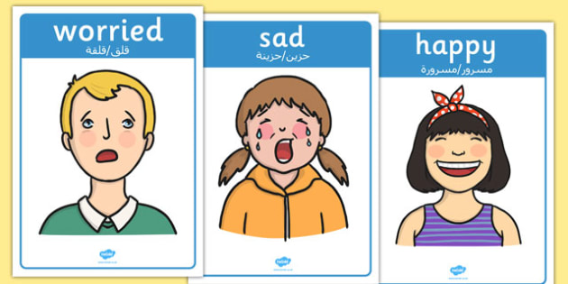 👉 Emotions and Expressions Posters Arabic Translation - arabic