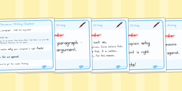 Persuasive Writing Checklist Display Posters (teacher made)