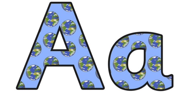 The Earth Lowercase Display Lettering - the earth, the earth