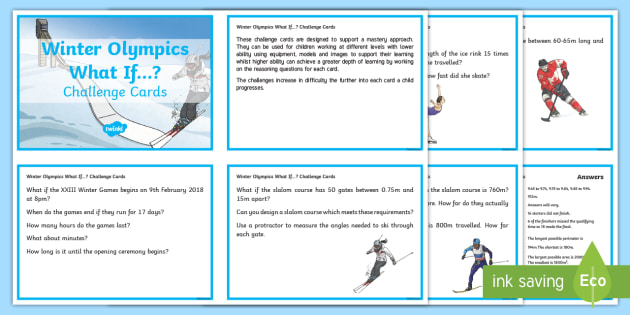 UKS2 Winter Olympics What If? Maths Challenge Cards