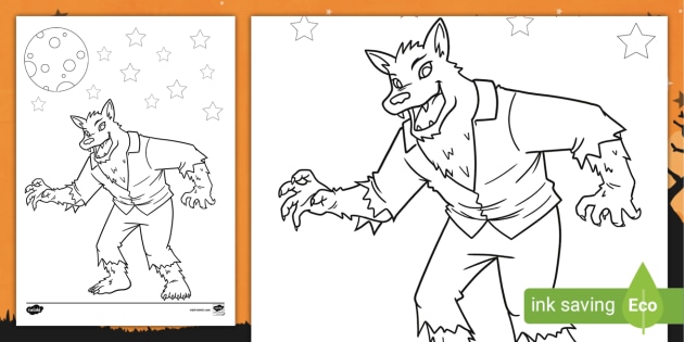 FREE! - Wolfman Colouring Page | Activity Sheets | Twinkl