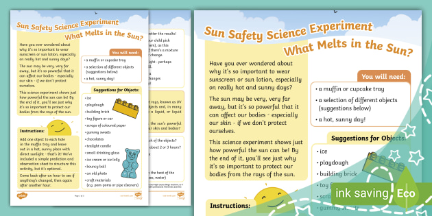 Sun Safety Science Experiment - What Melts in the Sun?