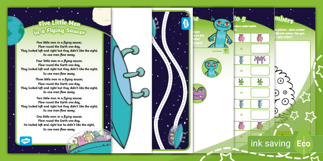 Five Little Men in a Flying Saucer Counting Song Pack
