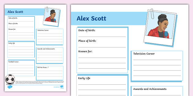 Biography Fact File Template • Twinkl.com.au