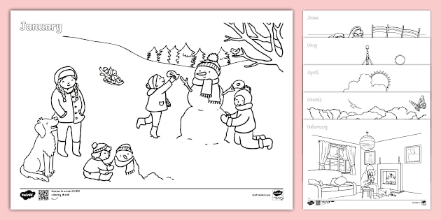 Free Printable 12 Months Of The Year Coloring Pages Monthly Coloring