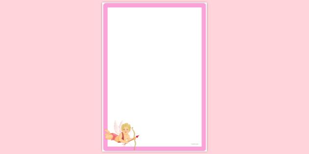 FREE! - Simple Blank Valentine's Day Cupid Page Border | Twinkl