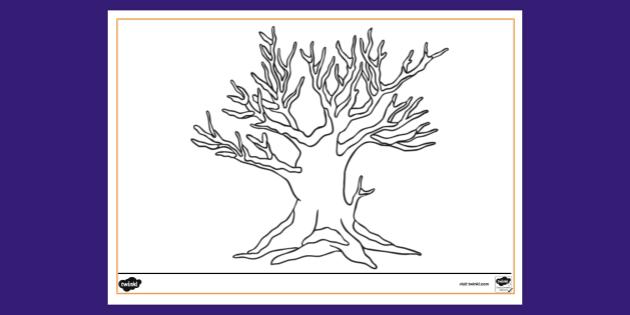 FREE! - Winter Tree Colouring Sheet | Colouring Sheets