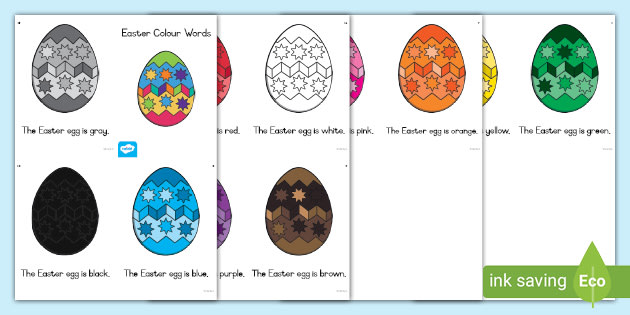 Easter Emergent Reading | Easter Egg Colour Words