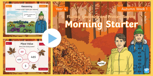 Maths Morning Starters Year 4 Autumn PowerPoint