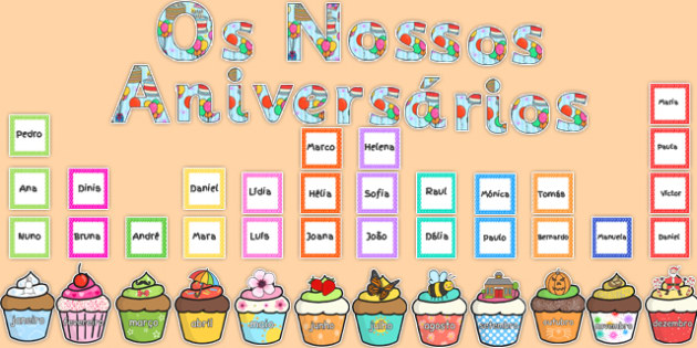 Birthday Graph Display Pack Portuguese