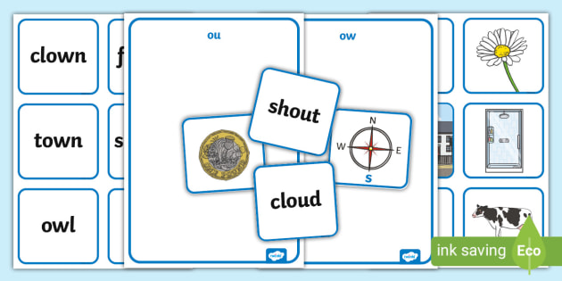 ou and ow Alternative Spelling Word Sorting Activity Sheet