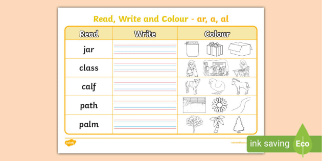 Read, Write and Colour (teacher made)