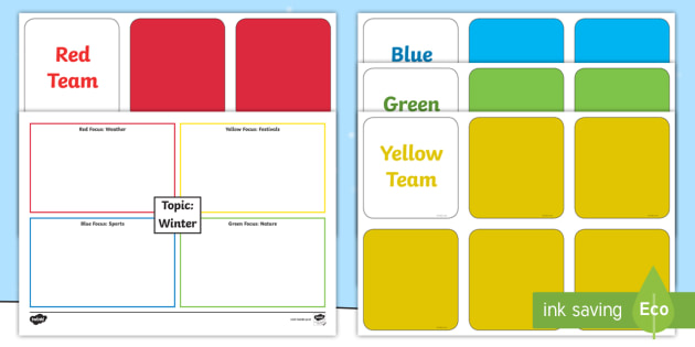 Winter Rainbow Teams Activity