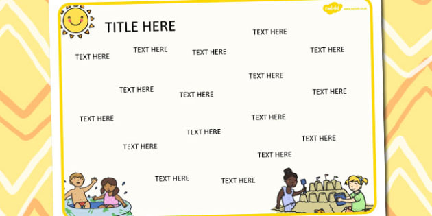 Summer Themed Editable Word Mat