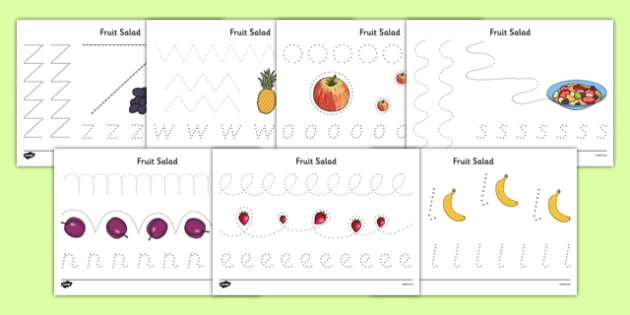 Fruit Salad Pencil Control Sheets (teacher made)