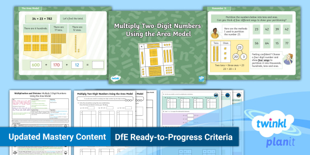 👉 Y5 Multiply 2-digit numbers using the area model.