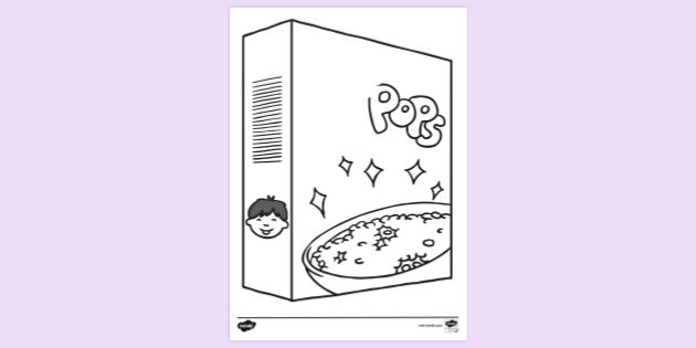 FREE! - Twinkl Pops Cereal Colouring Sheet (teacher made)