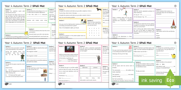 Year 4 Autumn Term 2 SPaG Activity Mats