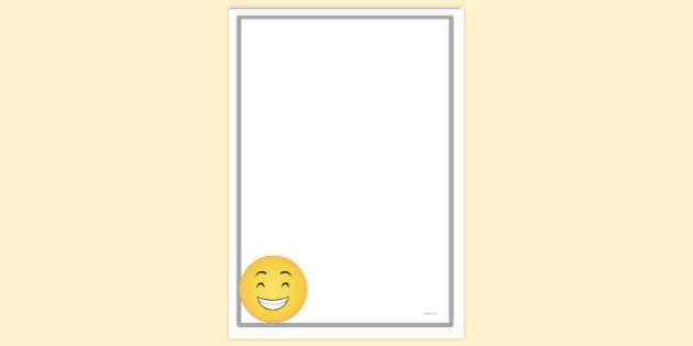 😊 Simple Blank Grinning Emoji Mouth Page Border | Page Borders