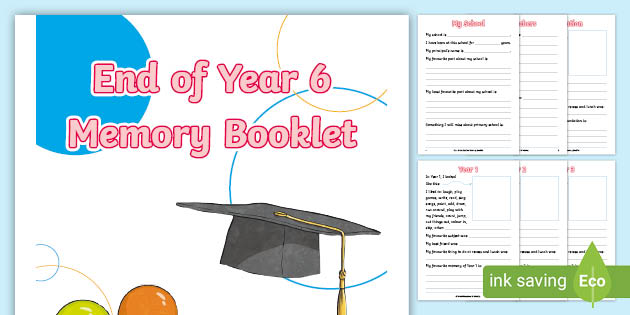 Year 6 Graduation Memory Booklet (Hecho por educadores)