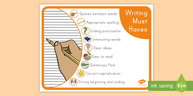 Second Grade Writing Must Haves Poster (teacher made)