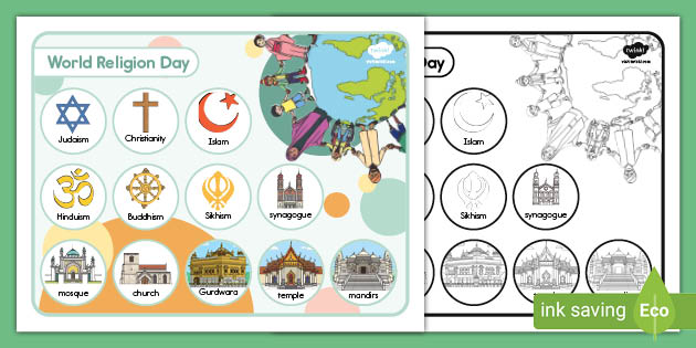 World Religion Day Word Mat (teacher made)