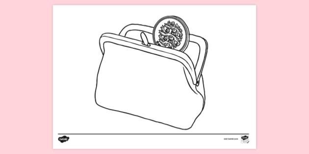 FREE! - Purse Colouring Sheet | Colouring Sheets