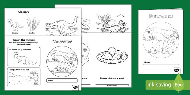 Read and Colour Non-Fiction Booklet: Dinosaurs