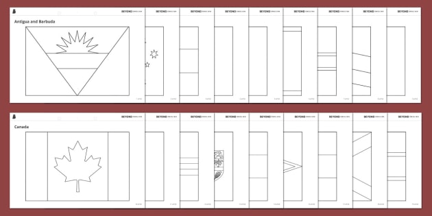 53 Commonwealth Country Flag Colouring Sheets Pack