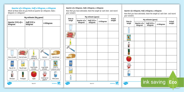 Quarter of a Kilogramme, Half a Kilogramme, A Kilogramme