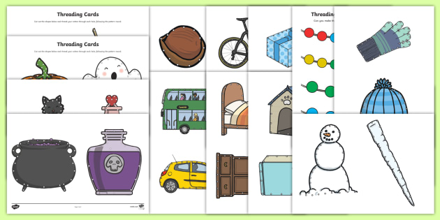 Threading Cut-Outs Resource Pack (teacher made)