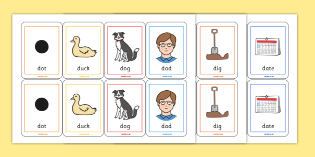 Initial d Sound Playing Cards - ESL D Pronunciation Cards